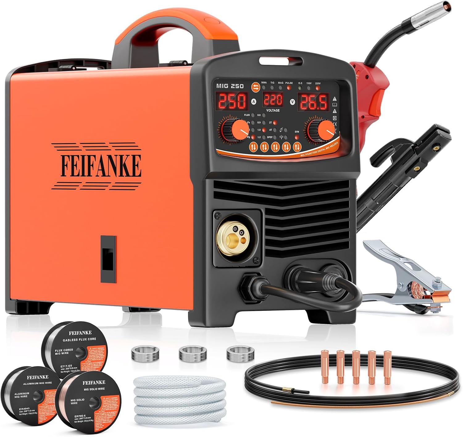 FEIFANKE MIG Welders 240V 250A 6 in 1 Without Gas MIG/Gas MIG/MMA/Lift ...