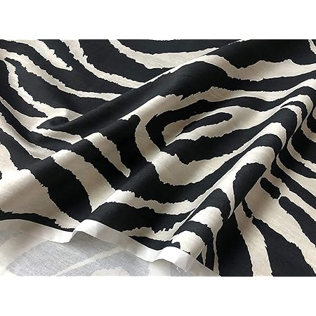 Zebra Black Stripes Print Designer Fabric Linen Look Striped Material ...