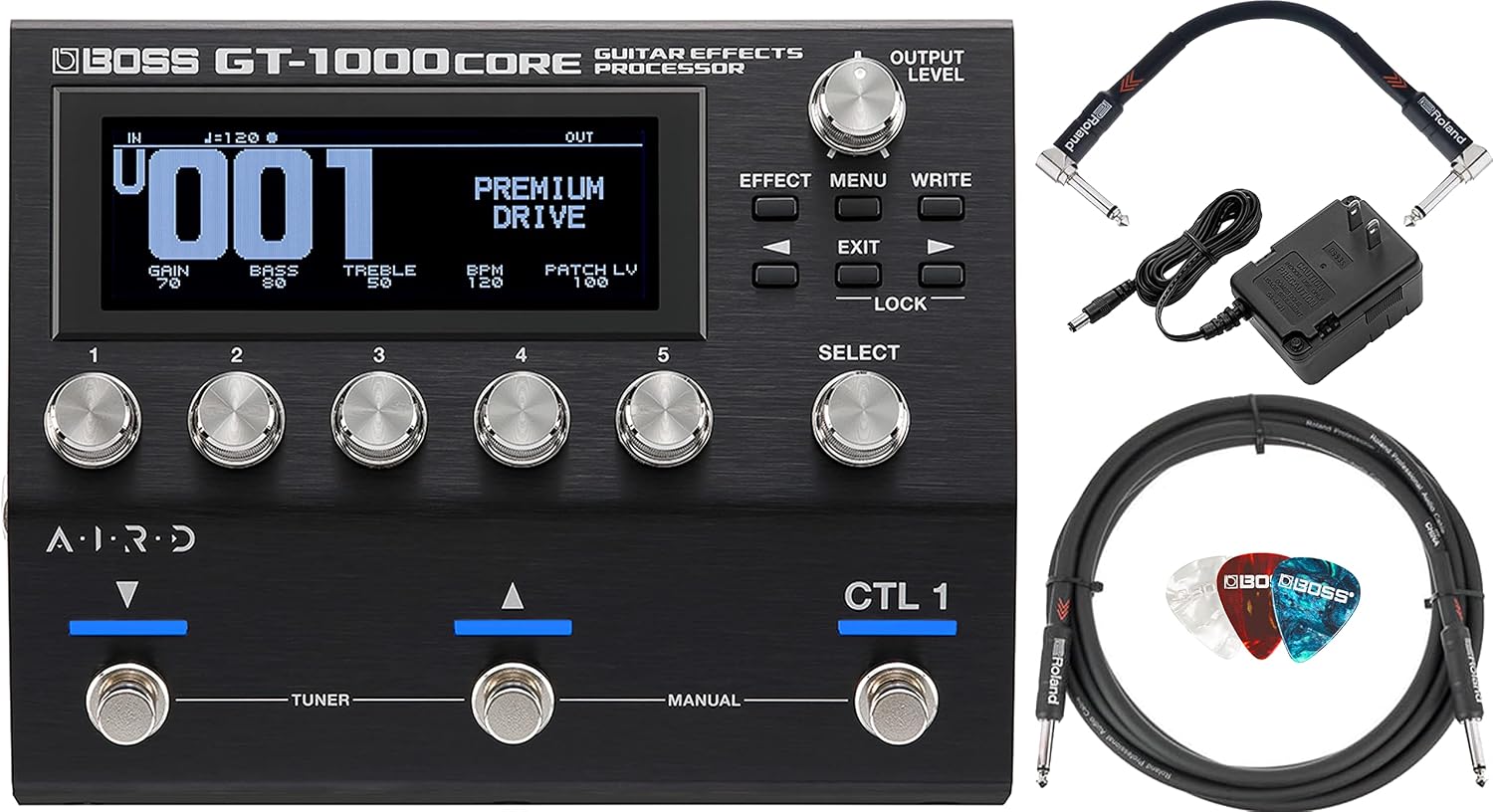 Amazon.com: Boss GT-1000CORE Guitar Effects Processor Bundle with Power ...