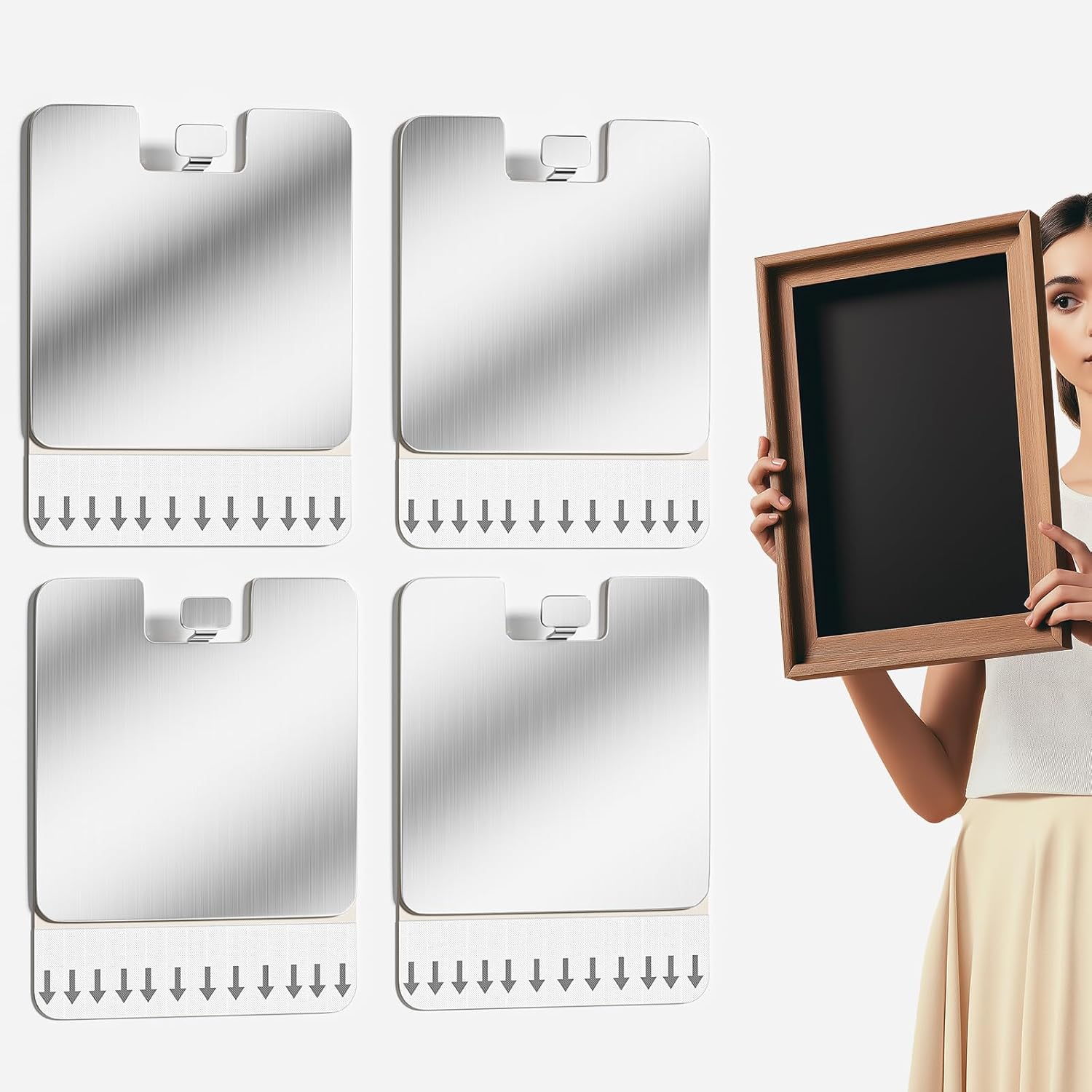 PHIXBEAR Metal Picture Frame Hangers No Damage to Wall Paint, 4 Pack ...