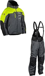 Amazon.com: Fly Racing Carbon Snow Jacket and Bib Combo (Black/Grey/Hi ...