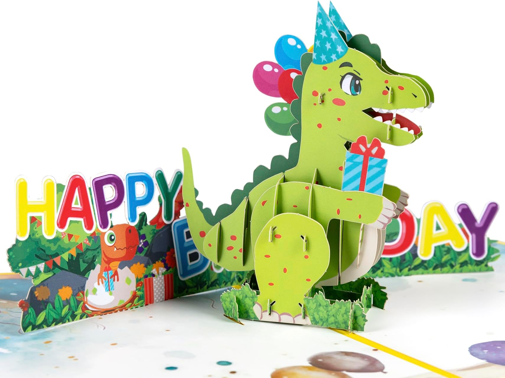 GREETING ART Dinosaur 3D Birthday Card, Happy Birthday Card, Dinosaur ...
