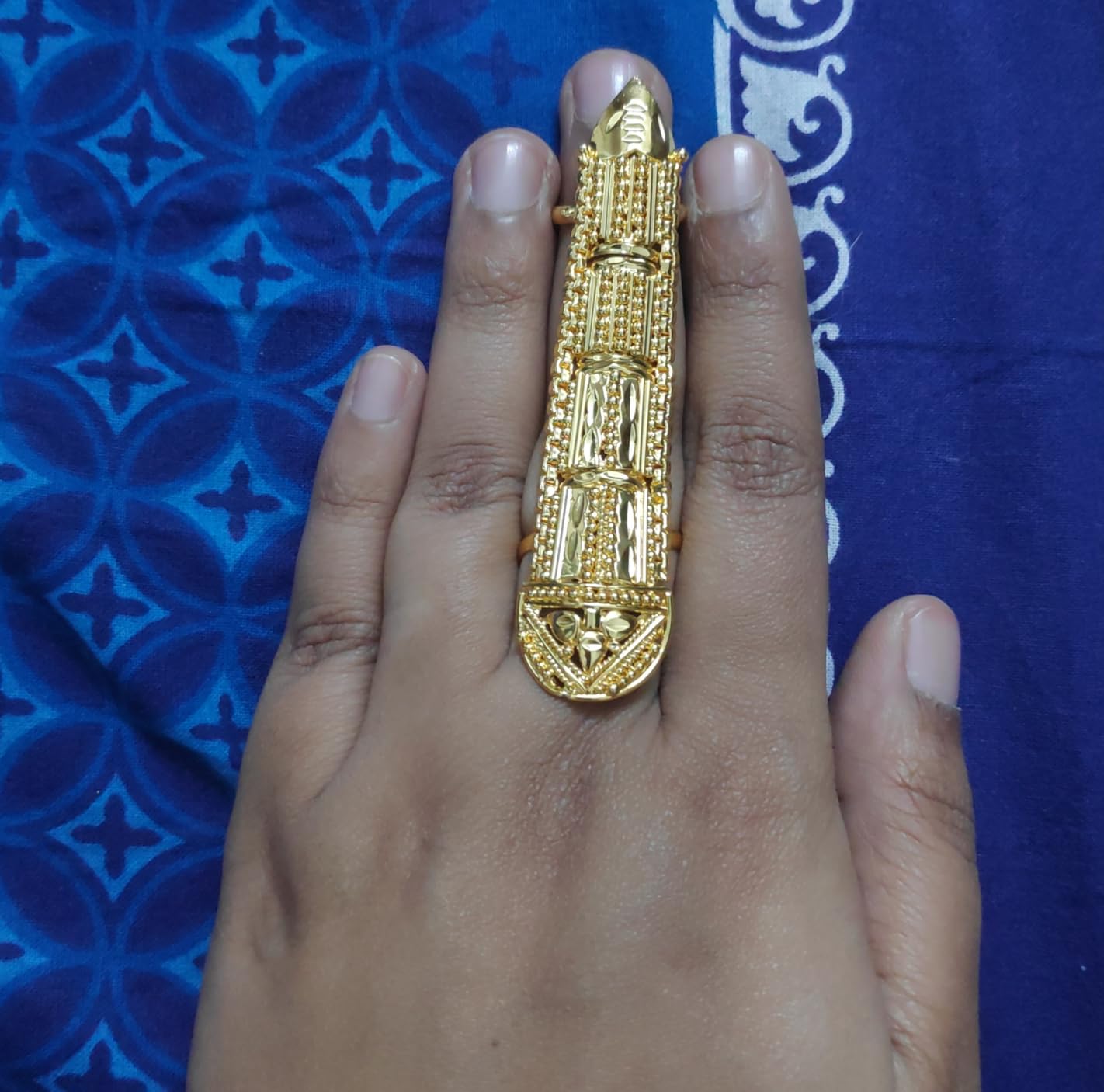 Upala Gold Plated Full Finger Cover Classic Design Adjustable Finger ...