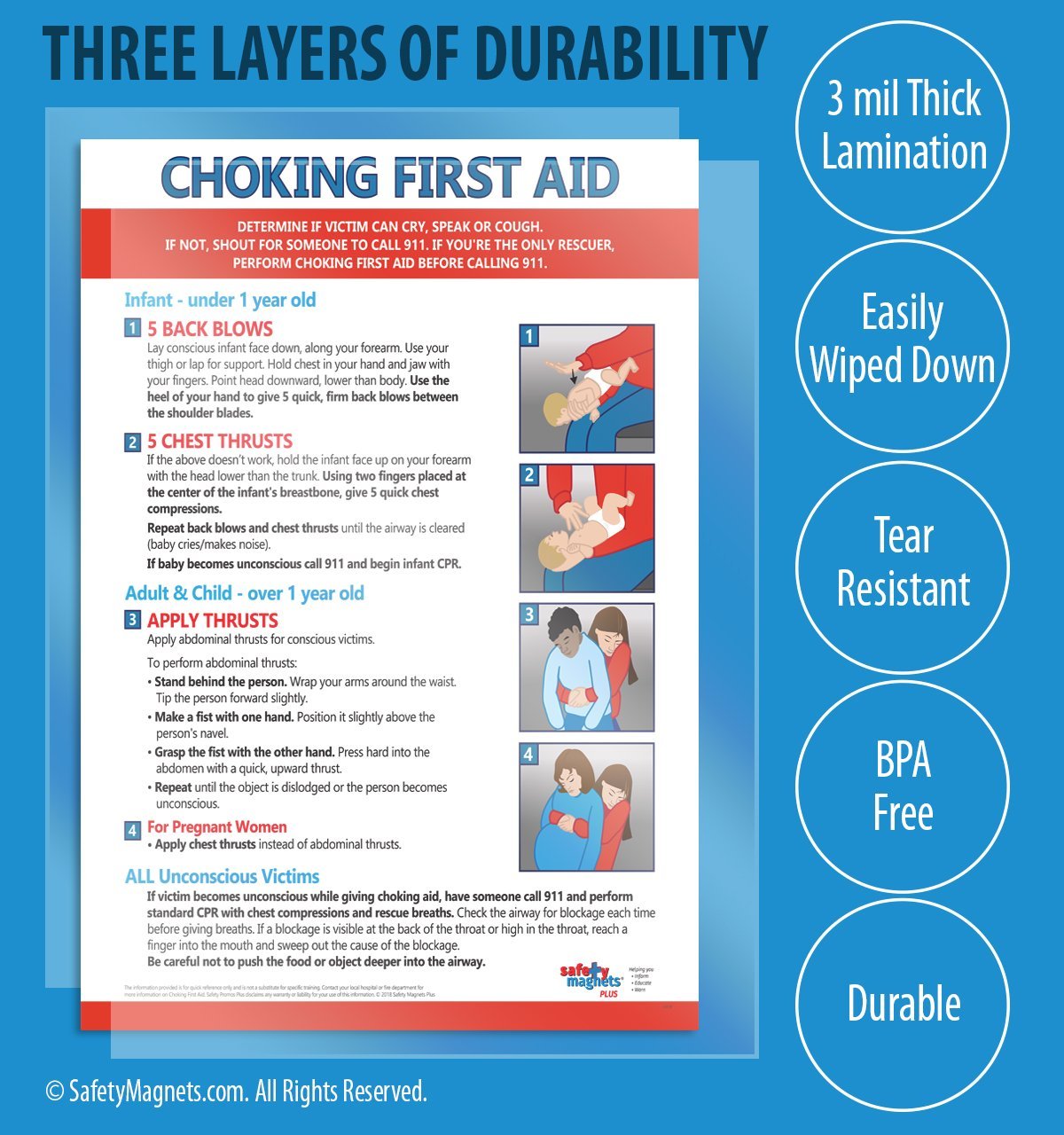 Buy Choking Poster for Infant, Child, Adult - Laminated, 17 x 22 ...
