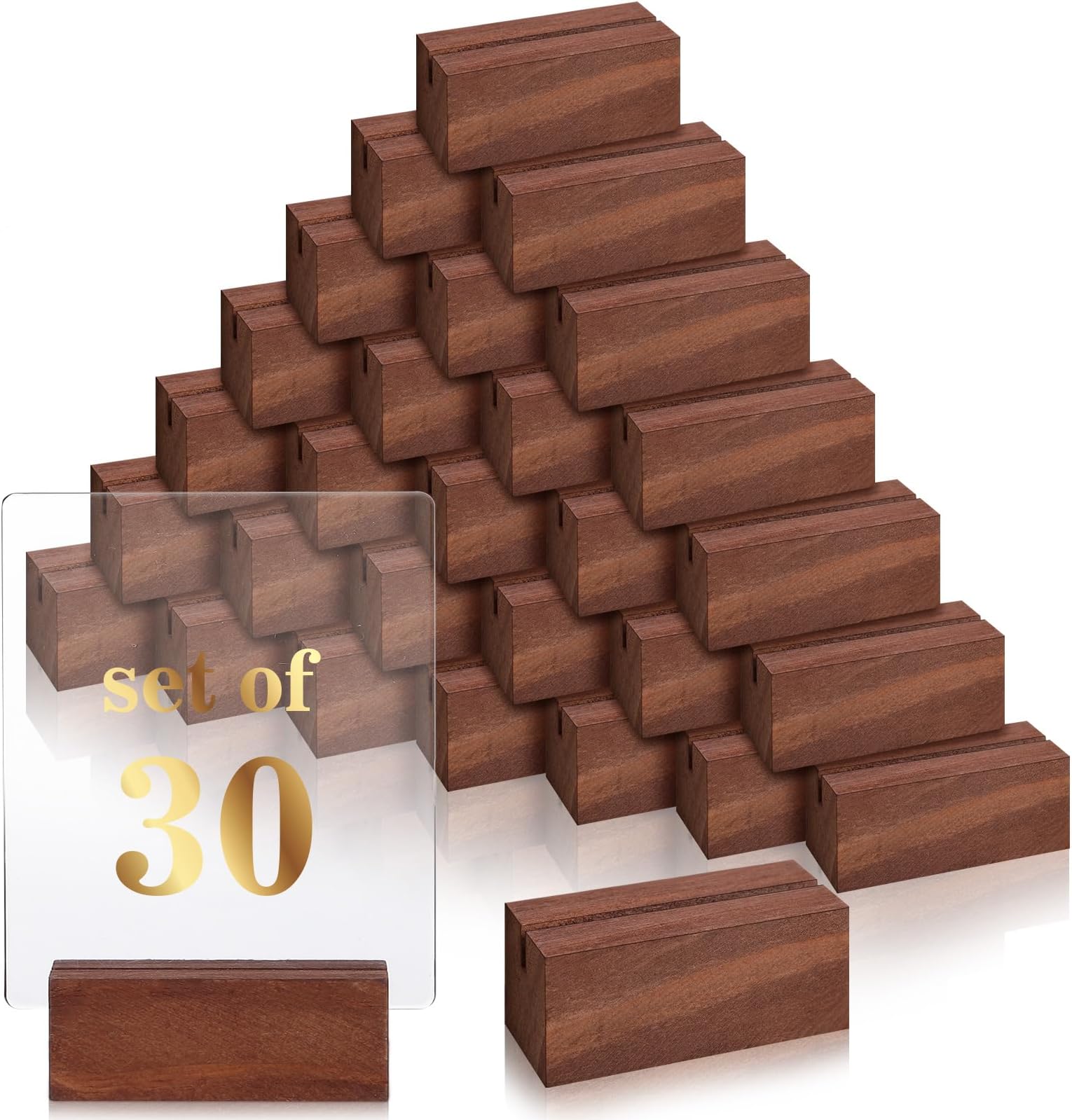 Amazon.com: Tidita 20 pcs Oak Wood Place Card Holder - Wooden Acrylic ...