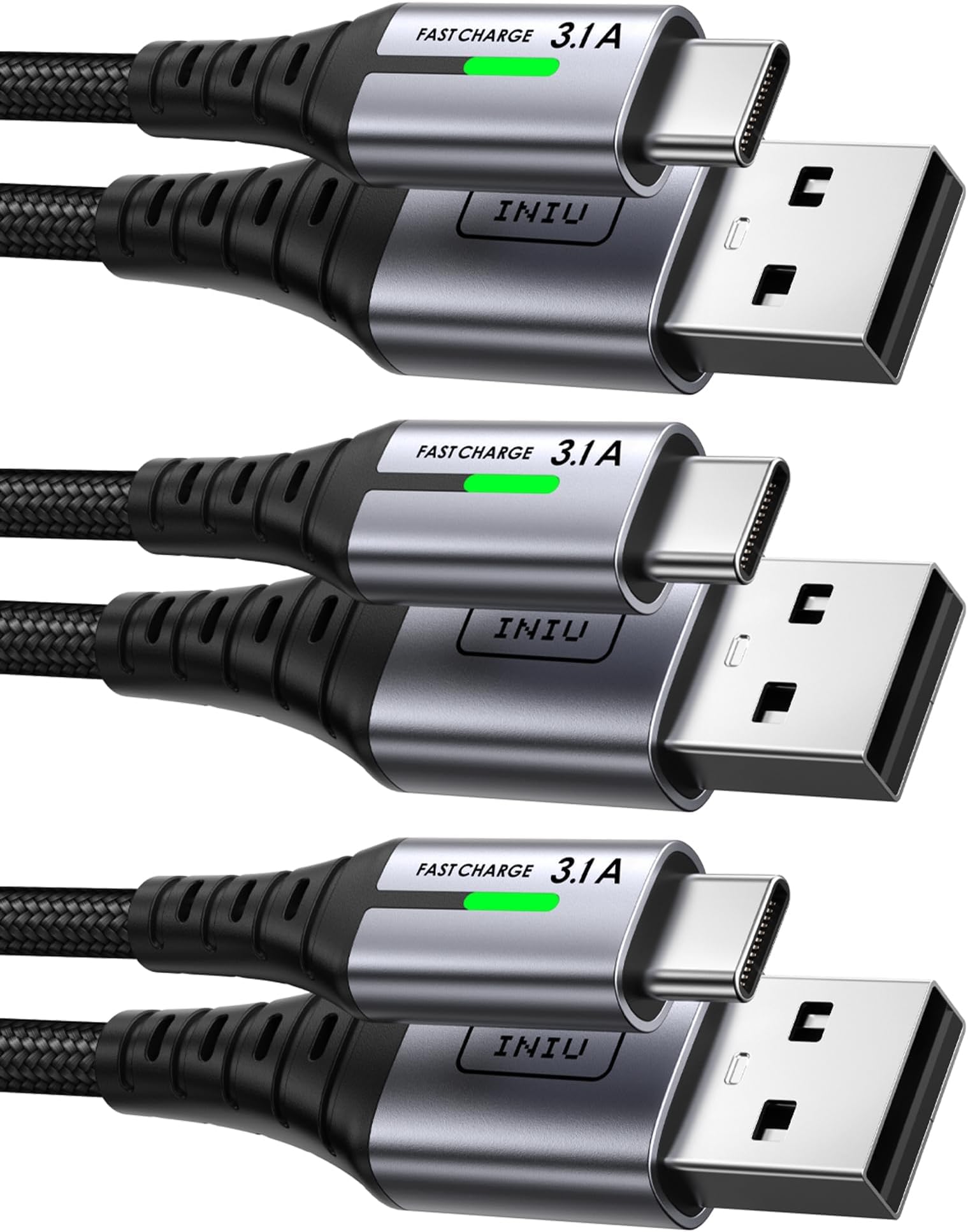 INIU USB C Kabel, 3.1A Ladekabel USB C Nylon Geflochten ...