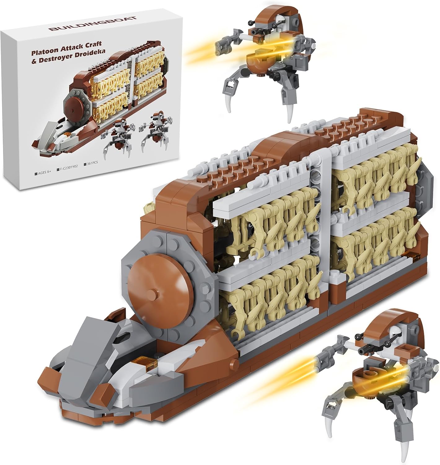 BuildingBoat Battle Army Clone Platoon Attack Craft Building Kit 32 ...