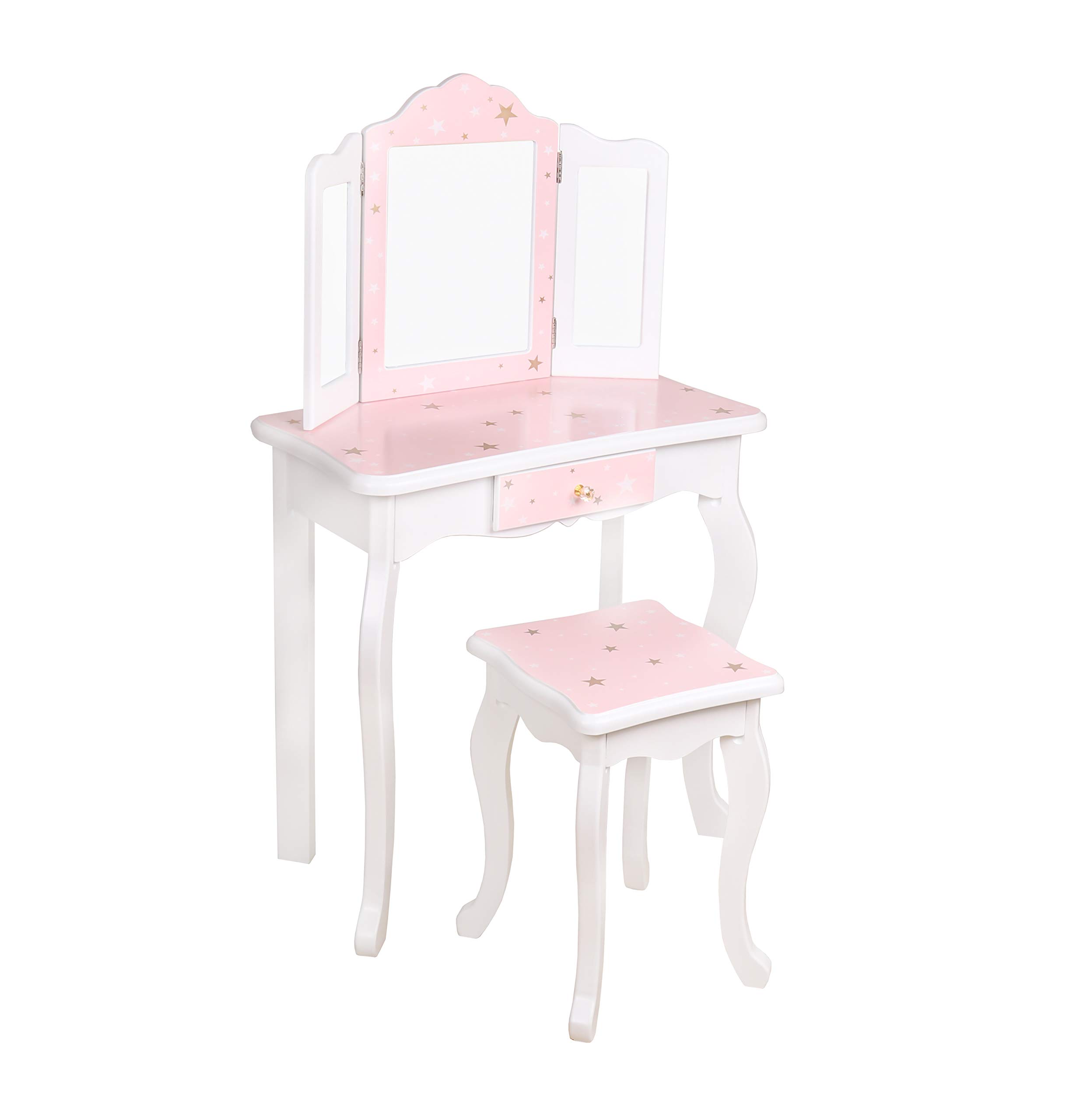 HYGRAD® Girls Dressing Table With Mirror and Stool, Childrens White ...
