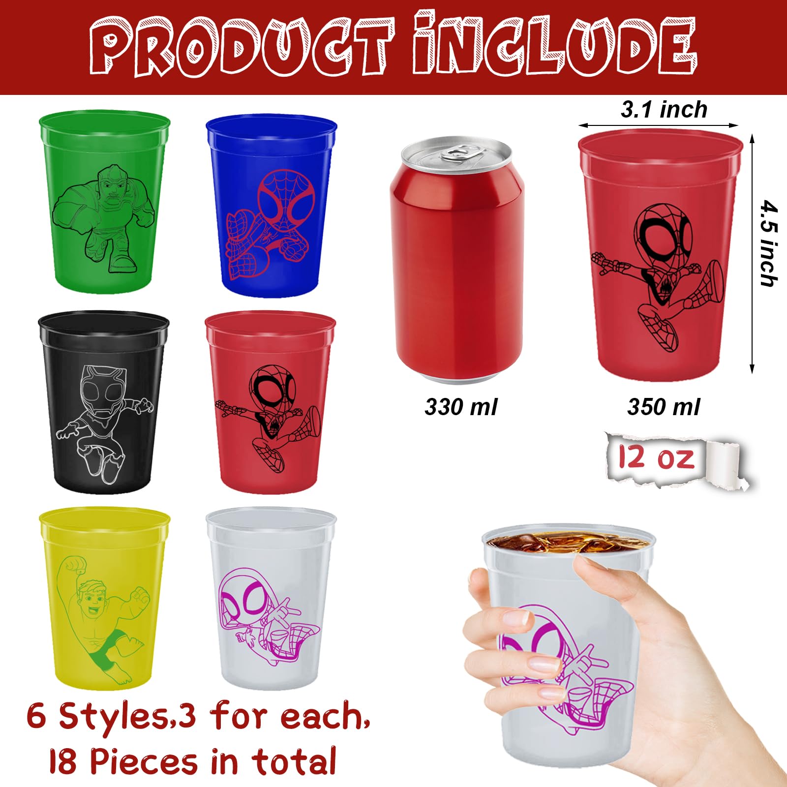 Snapklik.com : 24 Pcs Spider Party Favors 12 OZ Spider Reusable Plastic ...