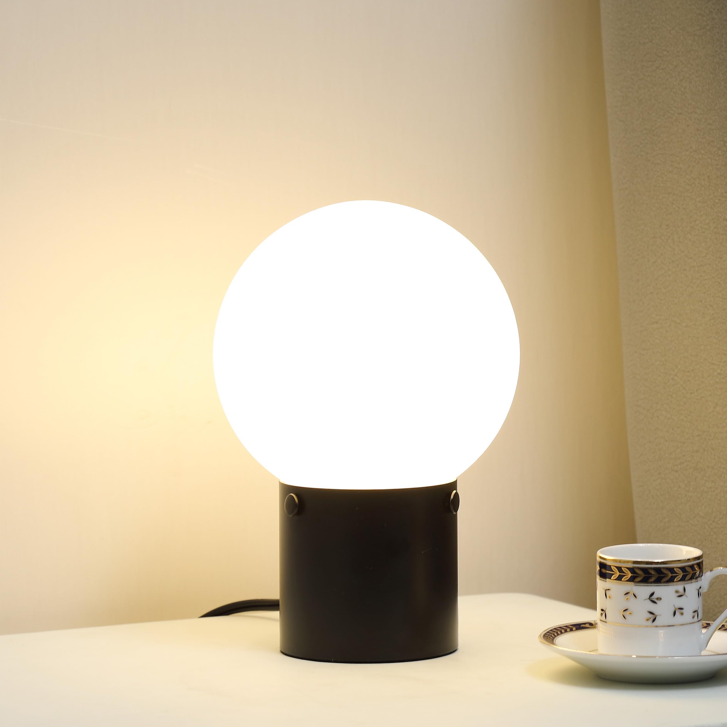 Somniferous Small Table Lamp for Nightstand with Frosted Glass Globe ...