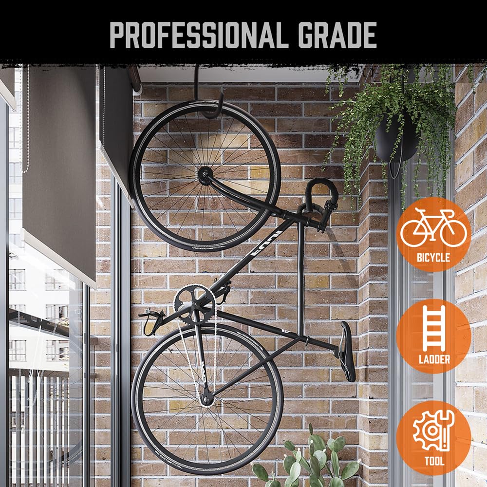 Snapklik.com : HORUSDY 6 Pack Heavy Duty Bike Hooks - 7.5 Inches