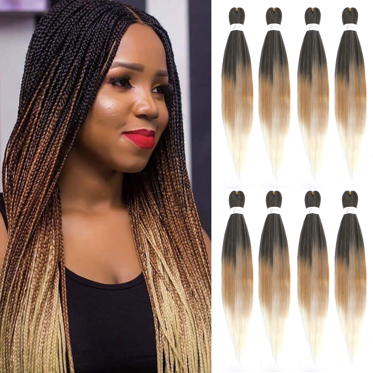 Buy 8 Packs/Lot EZ Braid 26 inch Professional Pre Stretched Braiding ...