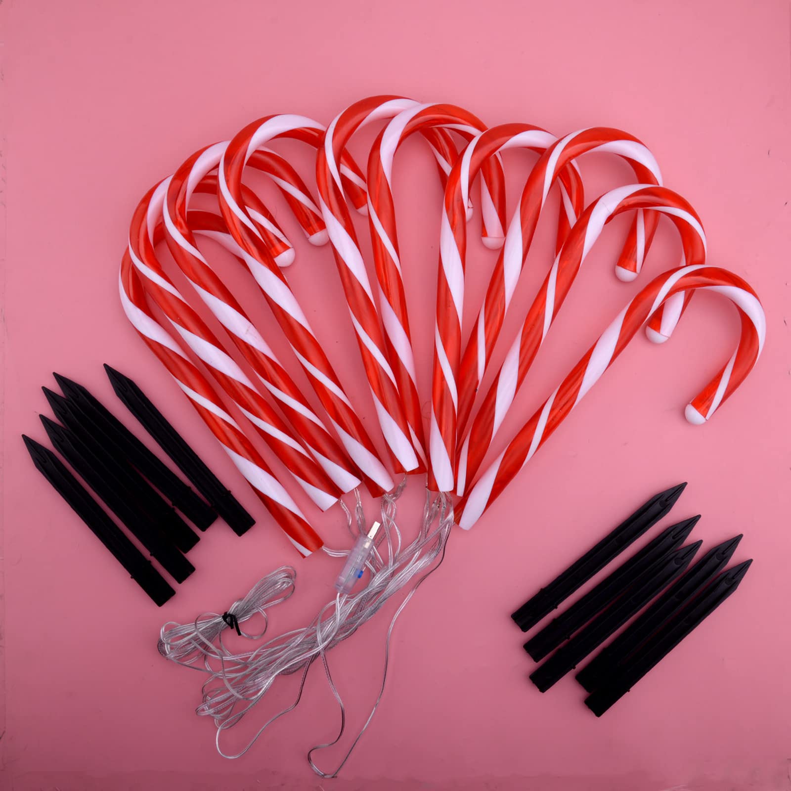Candy Cane Pathway Lights 6 Pack Christmas Candy Cane Lights, 12 Pack