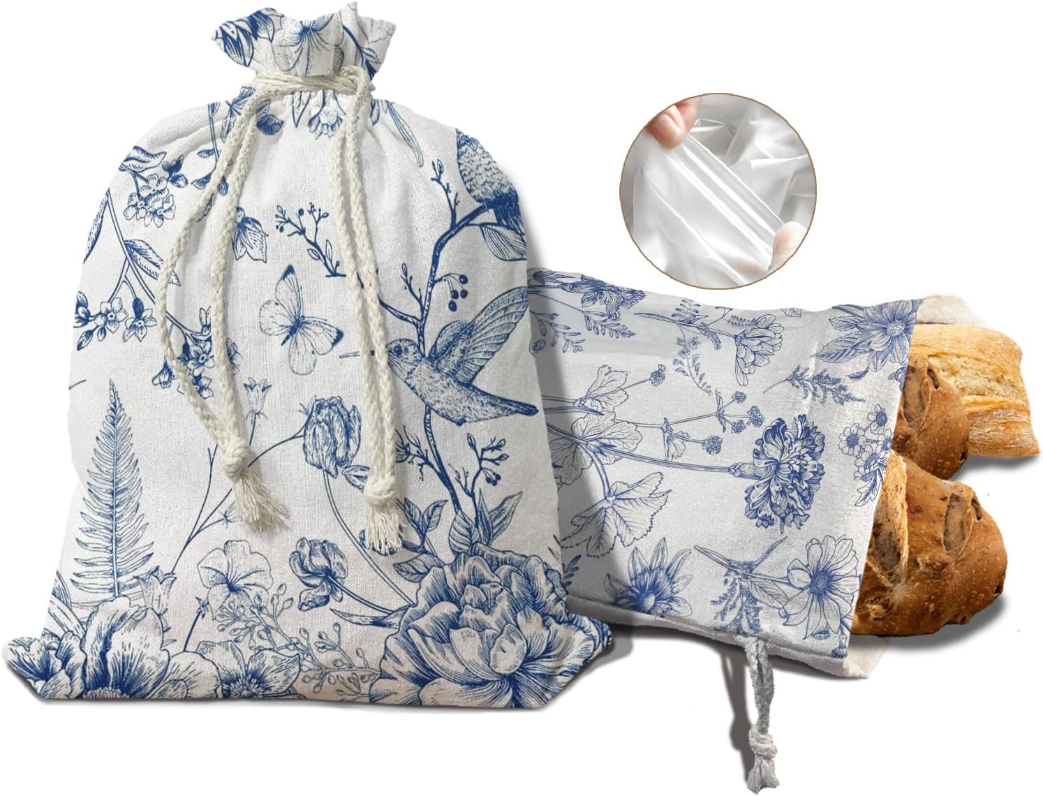 Amazon.com: Linen Bread Bags for Sourdough Bread 2Pcs, Beeswax Bread ...