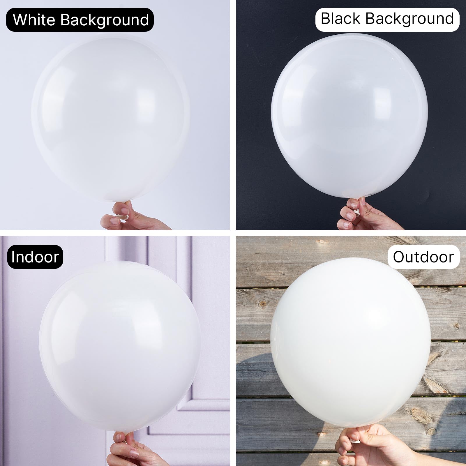 Snapklik.com : White Balloons 100 Pcs Different Sizes Pack Of 36 18 12 ...
