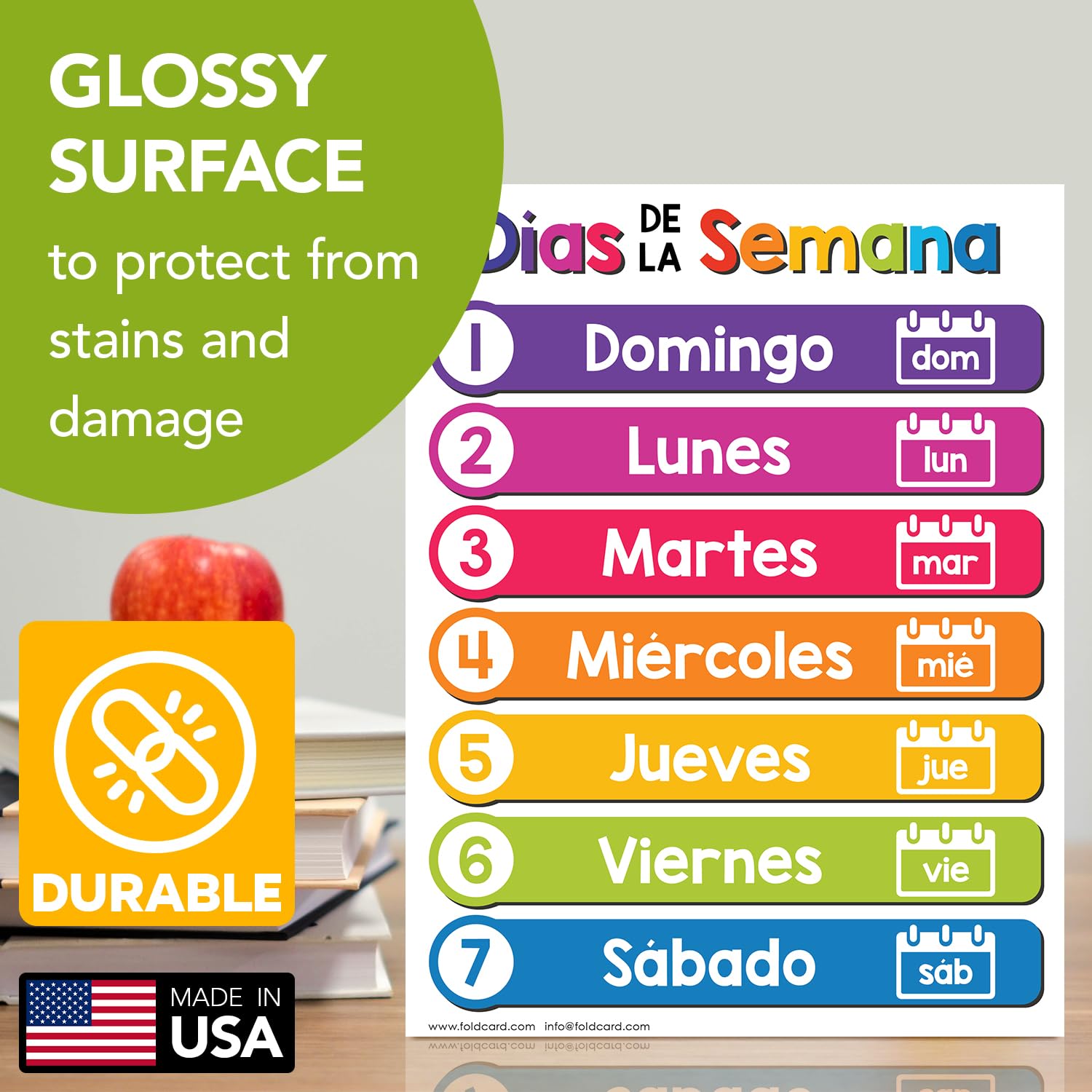 Snapklik.com : Días De La Semana Spanish Chart For Preschool To ...