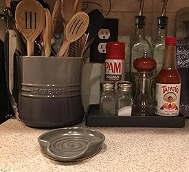 Amazon.com: Spoon Rest, Ceramic Spoon Rest in Steel Grey : Home & Kitchen