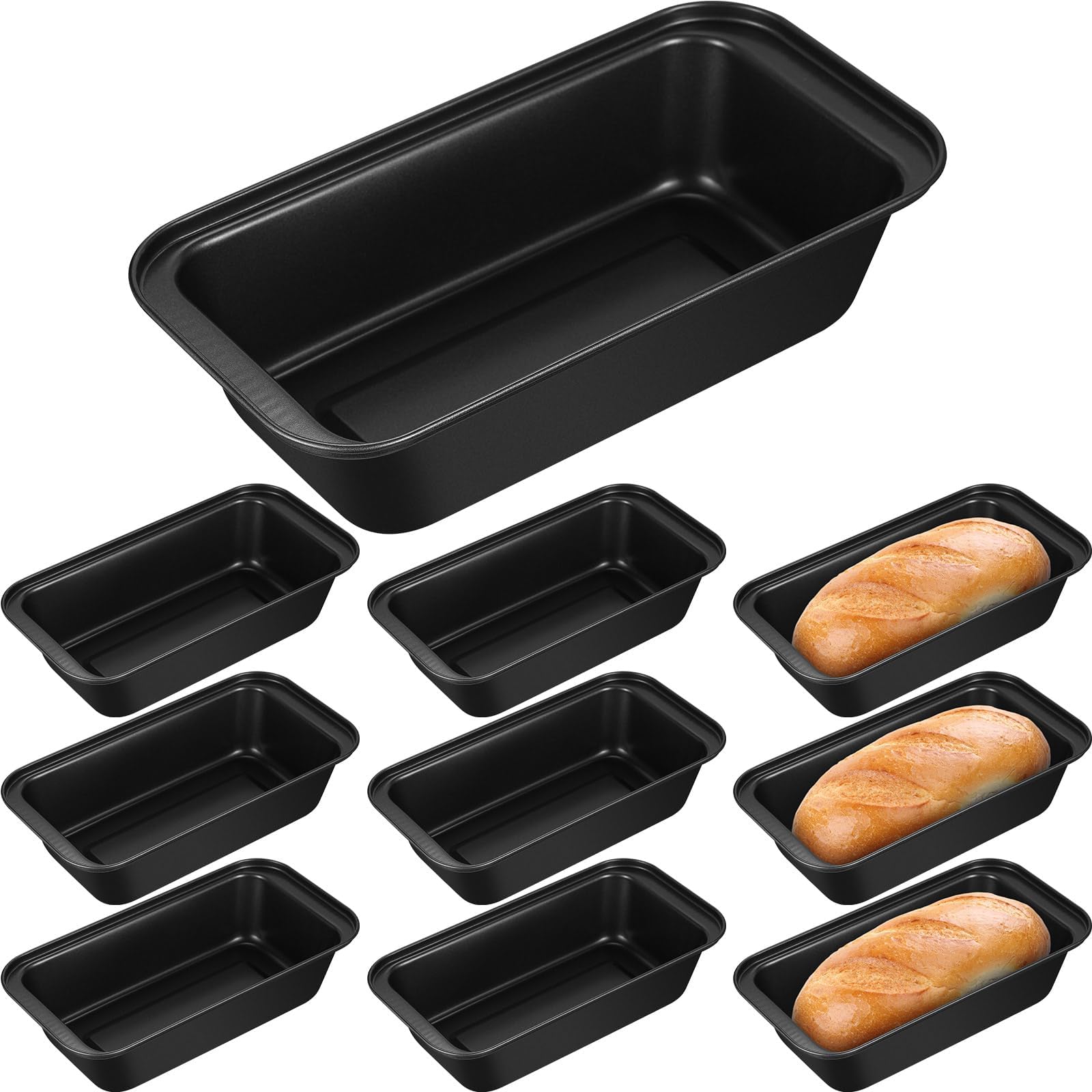 Amazon.com: Tanlade 10 Pack Nonstick Bread Loaf Pan 9.5 x 5 Inch Loaf ...