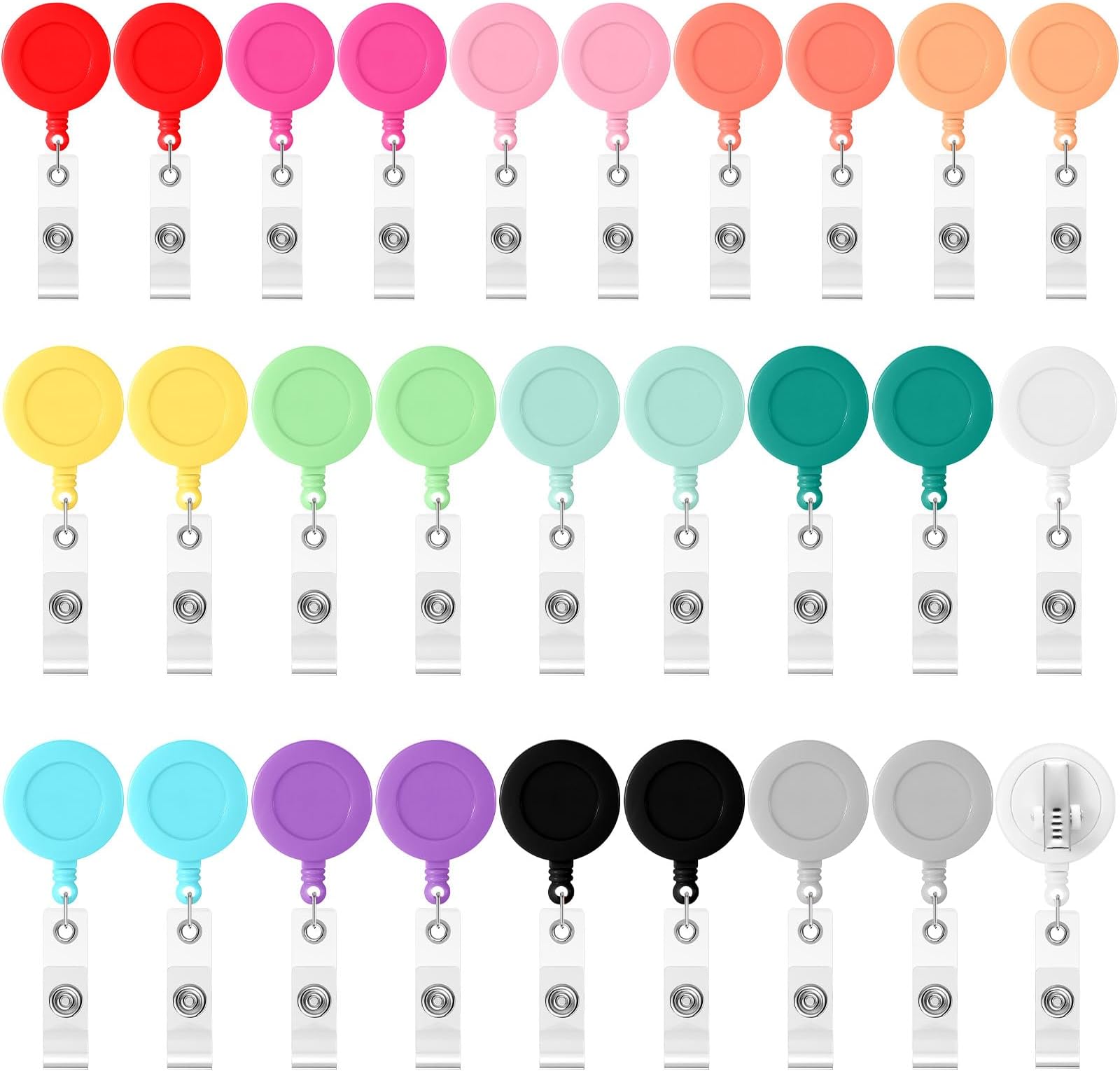 Amazon.com : Zhanmai 48 Pcs Retractable Badge Reel 25 Inches Id Badge ...