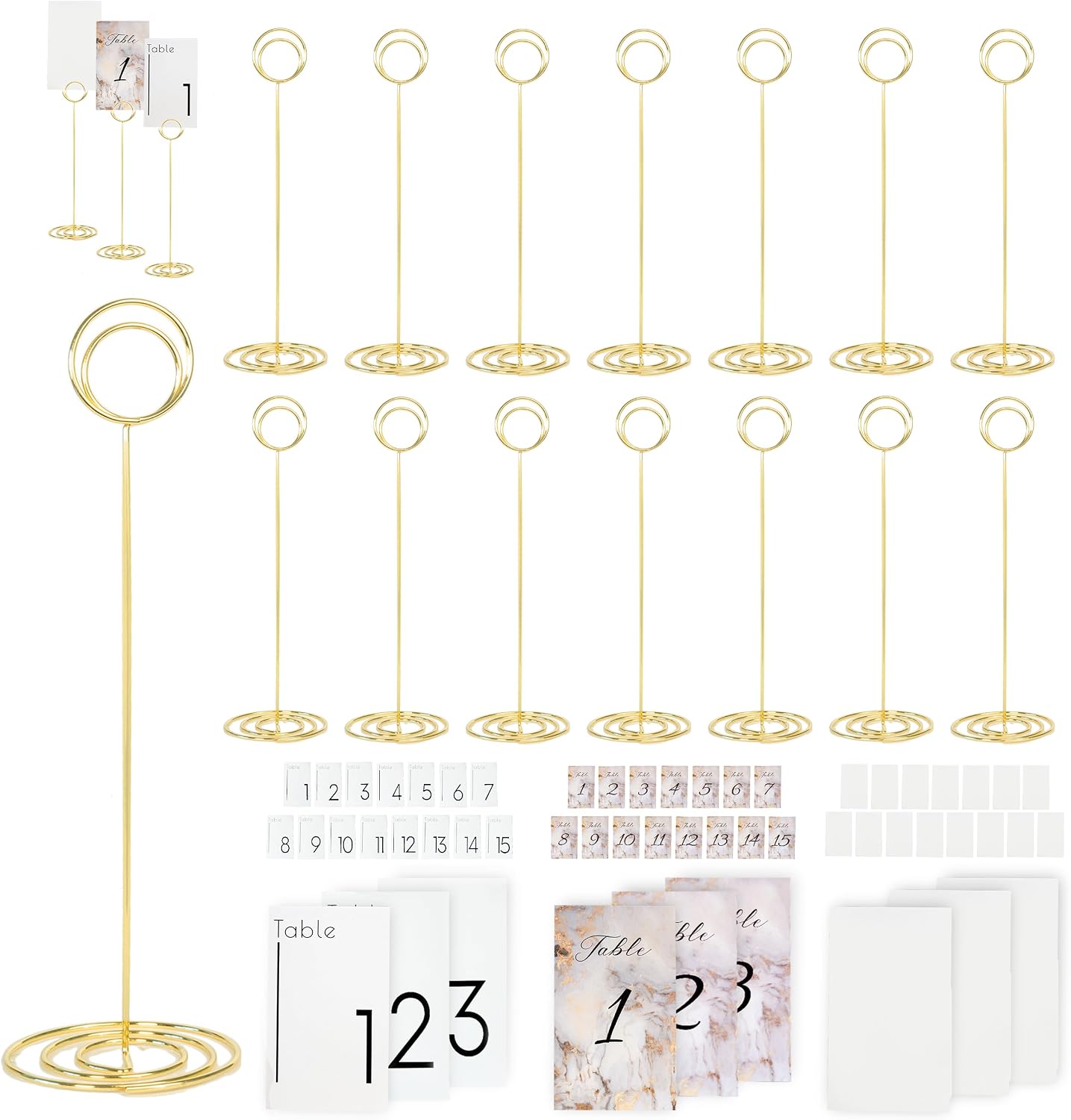 Amazon.com: 15 Pack Gold Place Card Holders - Table Number Stands for ...