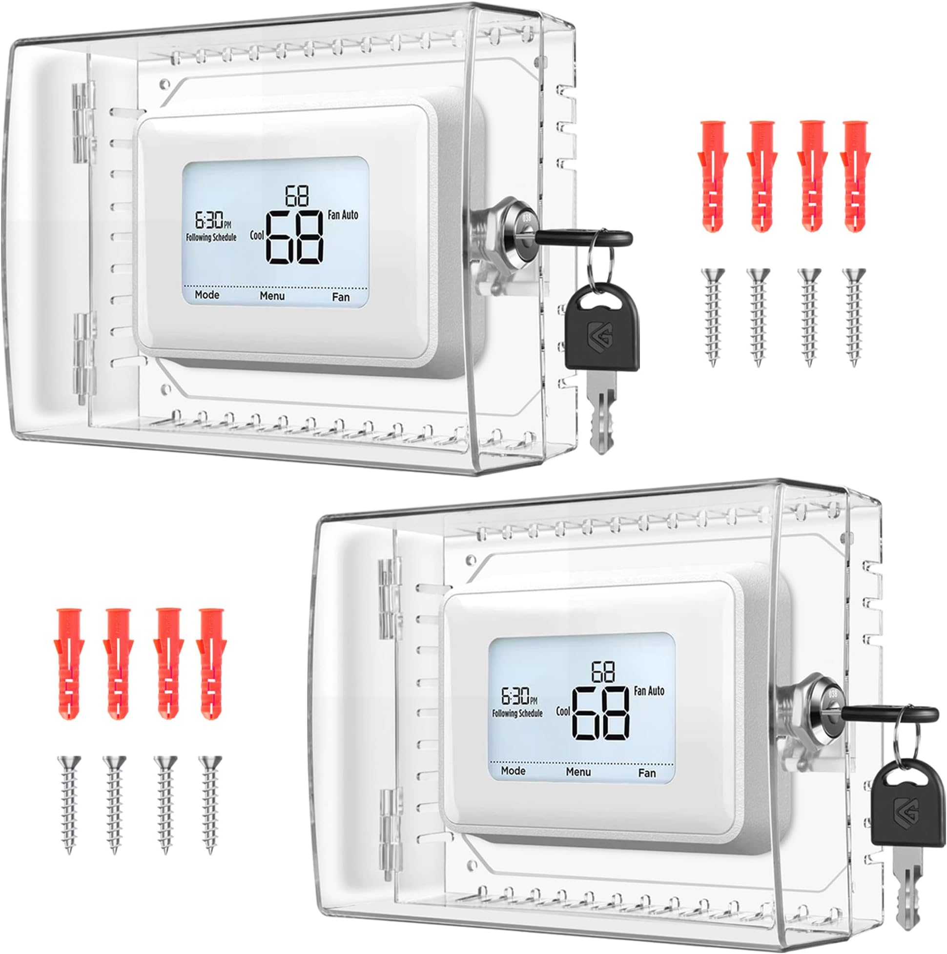 Amazon.com: Gedreew 4 PCS Large Thermostat Lock Box Cover with Key ...