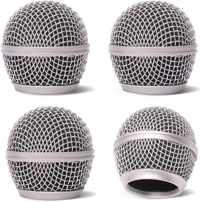 Amazon.com: 4PCS Silver Microphone Head Replace, Microphone Grille Ball ...