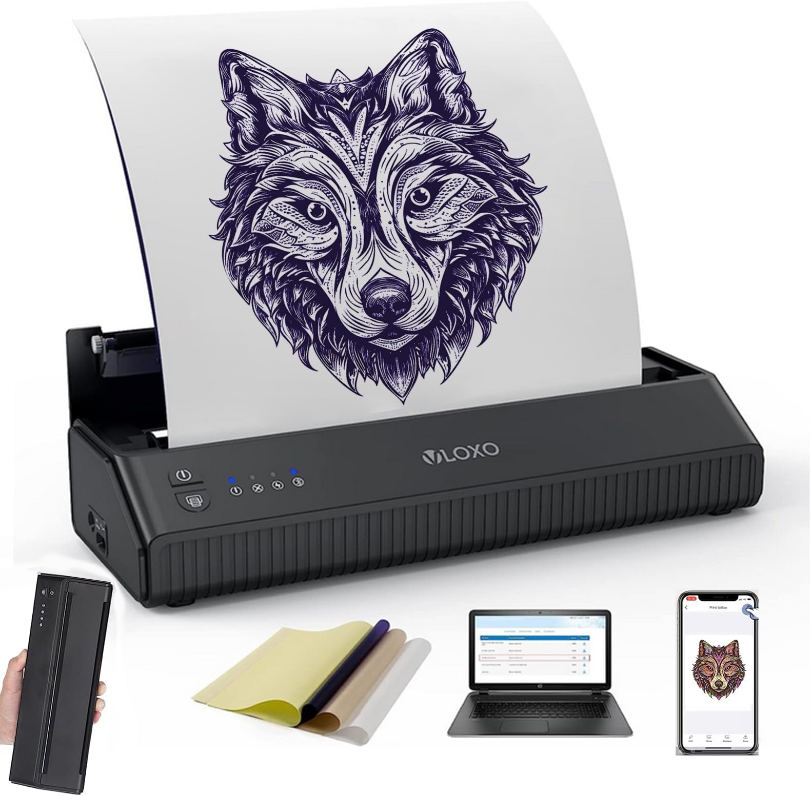 Amazon.com: Calicon Wireless Tattoo Stencil Printer with 10pcs Transfer ...