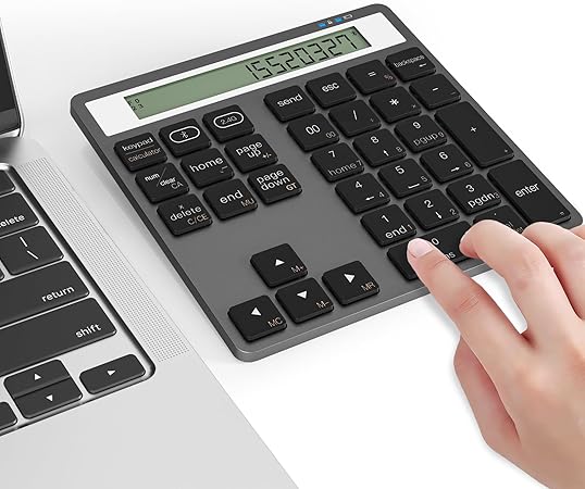 Amazon.com: Numeric Keypad Bluetooth Number Pad - with Display ...