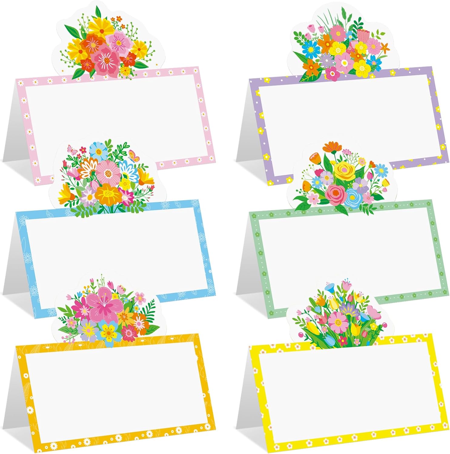 Amazon.com: 48 Pcs Spring Floral Place Cards Flower Table Seating Name ...