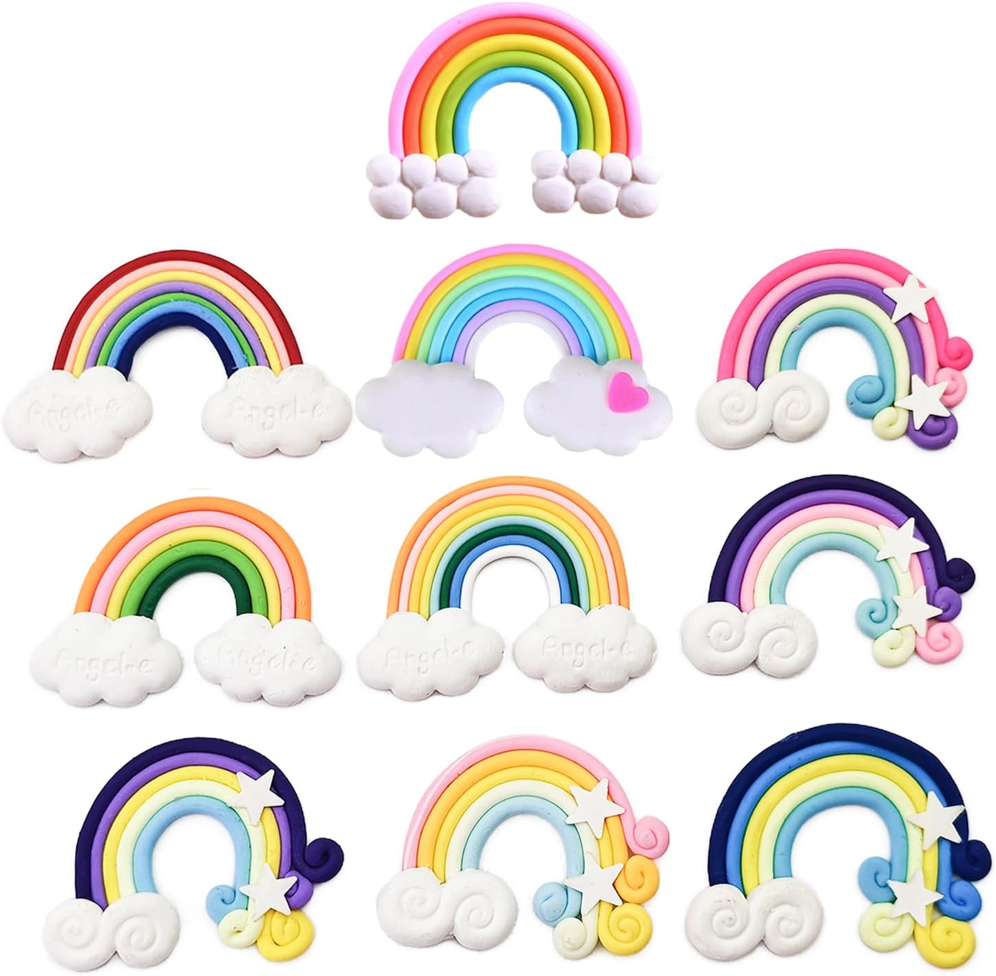 Amazon.com: Set of 10 Miniature Rainbow Plastic Models, Dollhouse ...
