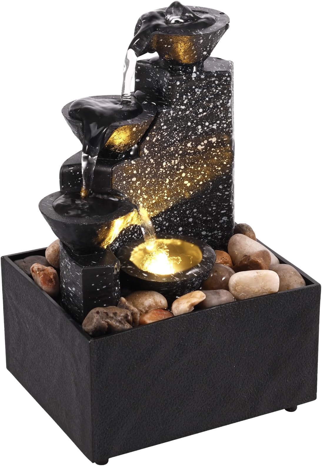 Amazon.com: 4 Tier LED Tabletop Fountain, Indoor Waterfall, Lights Up ...