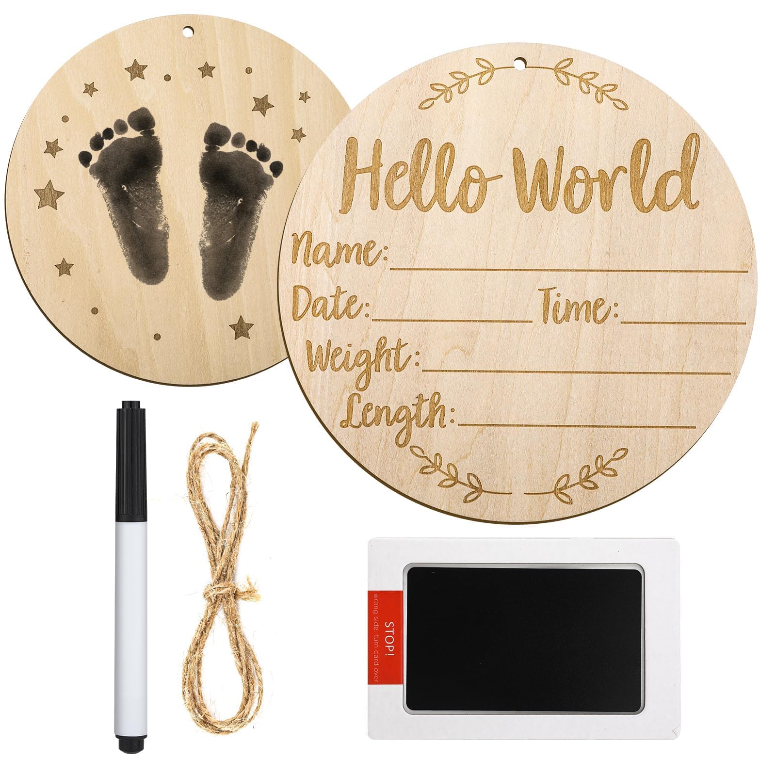 Buy TERRIFI Baby Birth Announcement Sign, Wooden Baby Birth Sign with ...