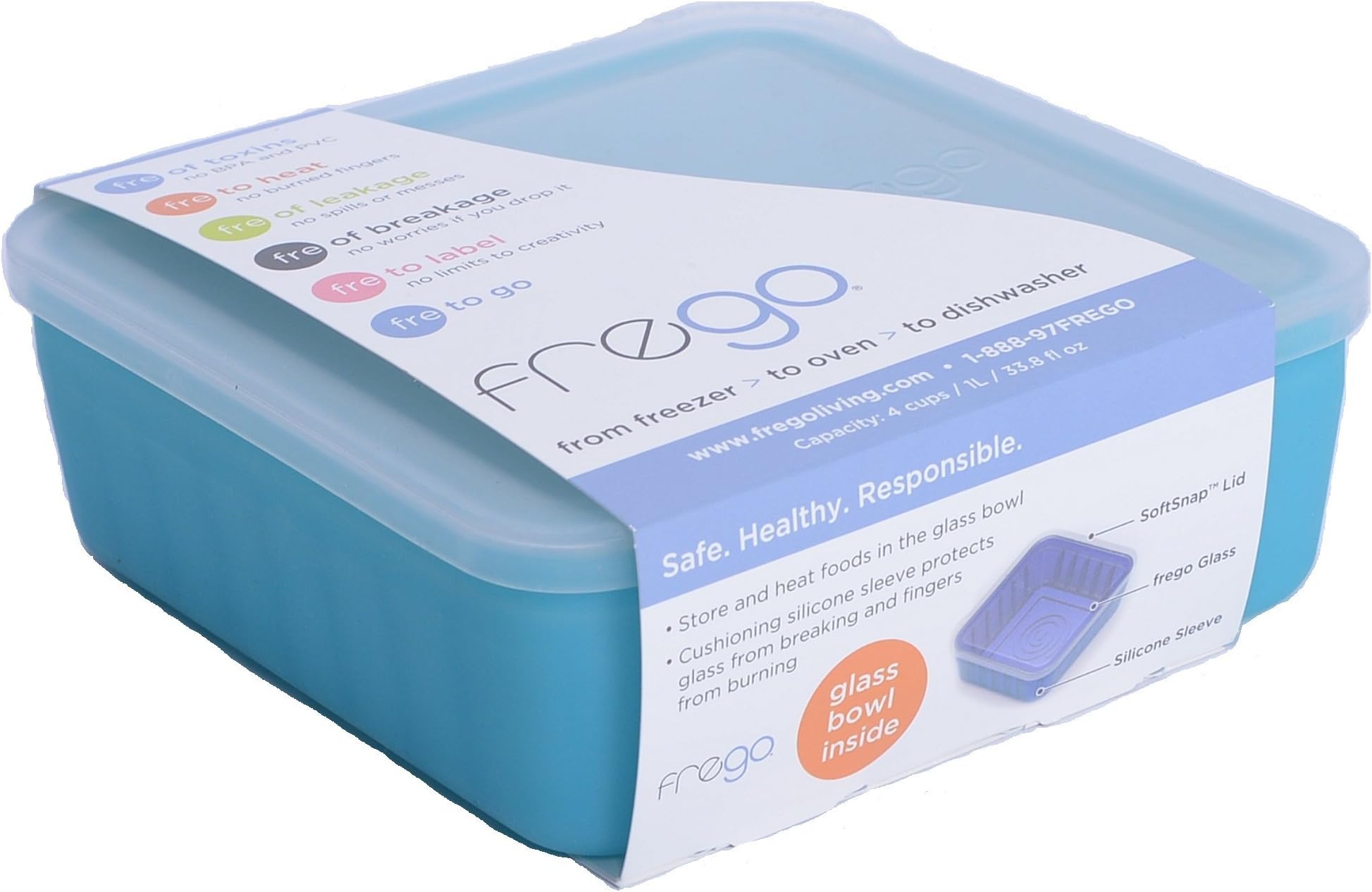 Amazon.com: Frego Glass Food Storage, Blue: Home & Kitchen