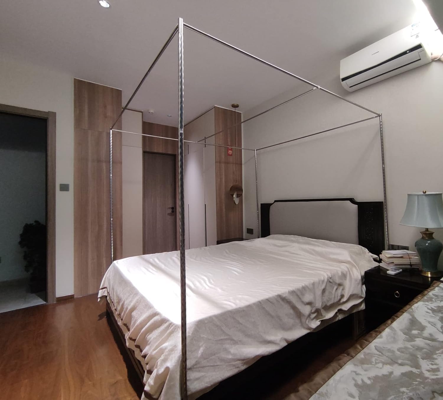 Amazon.com: Xierdio Stainless Steel Canopy Frame Bed Frame Mosquito Net ...