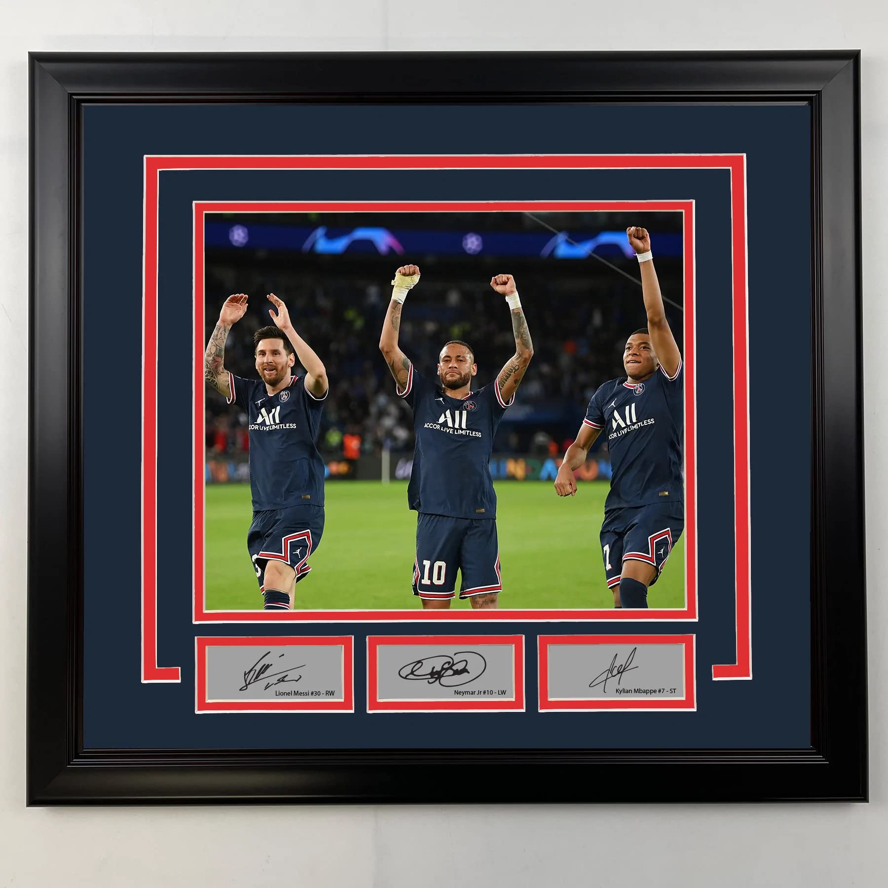 Buy Framed Lionel Messi, Neymar Jr. and Kylian Mbappe Facsimile Laser ...