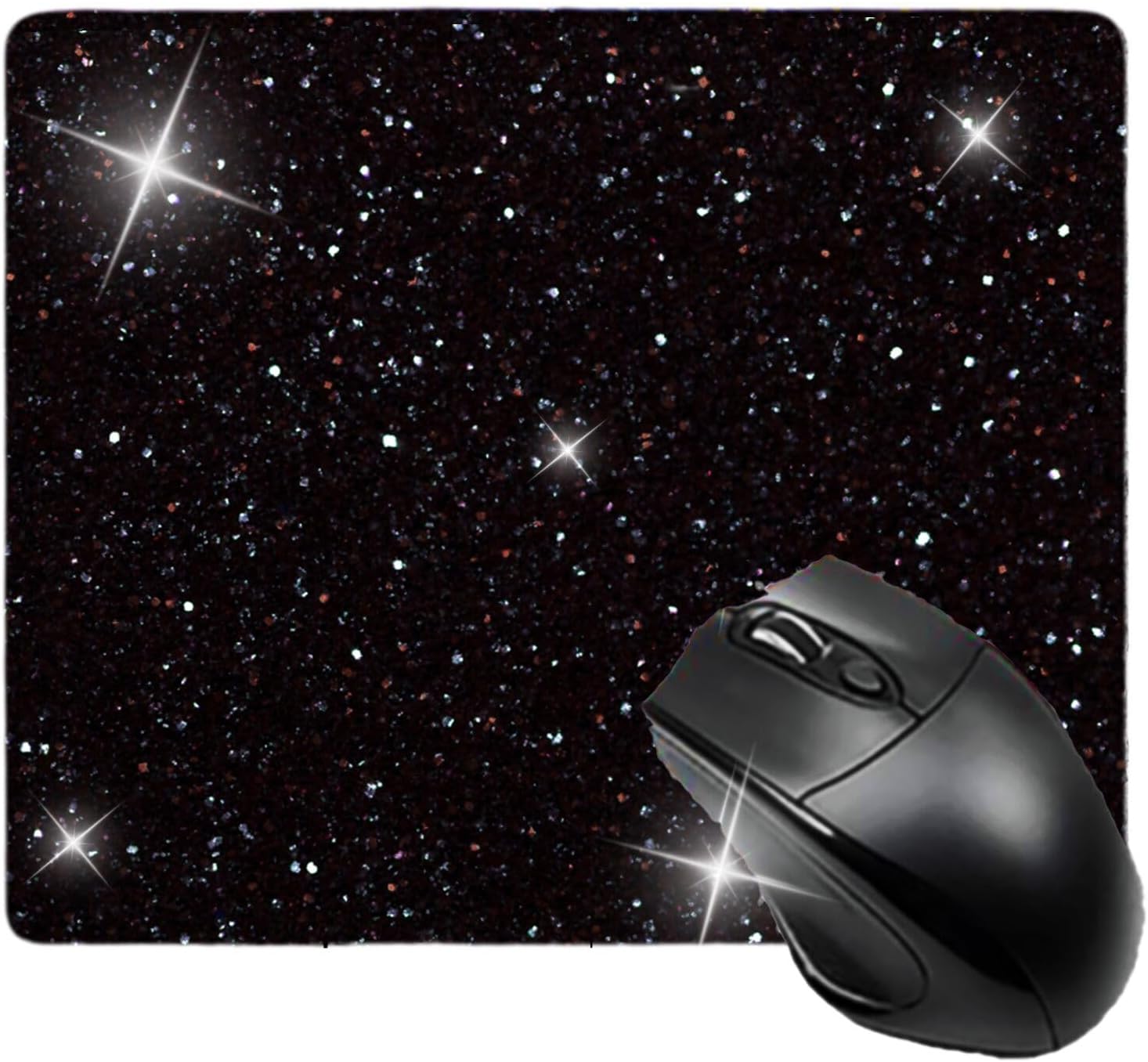 Amazon.com: Black Mousepad Diamond Black Glitter Sparkle Mouse pad ...