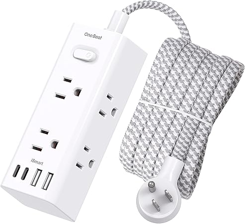 Amazon.com: 10 Ft Power Strip Surge Protector - One Beat 10ft Extension ...