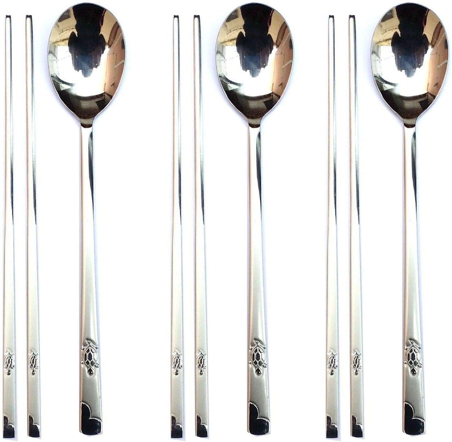 Amazon.com: [QUEEN SENSE] Stainless Steel Spoon and Chopsticks 3Set ...