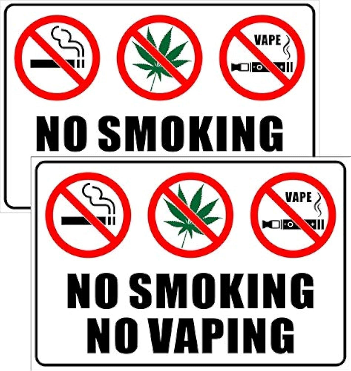 Outdoor/Indoor (2 Pack) 228.6mm x 152.4mm - No Smoking, No Vaping ...