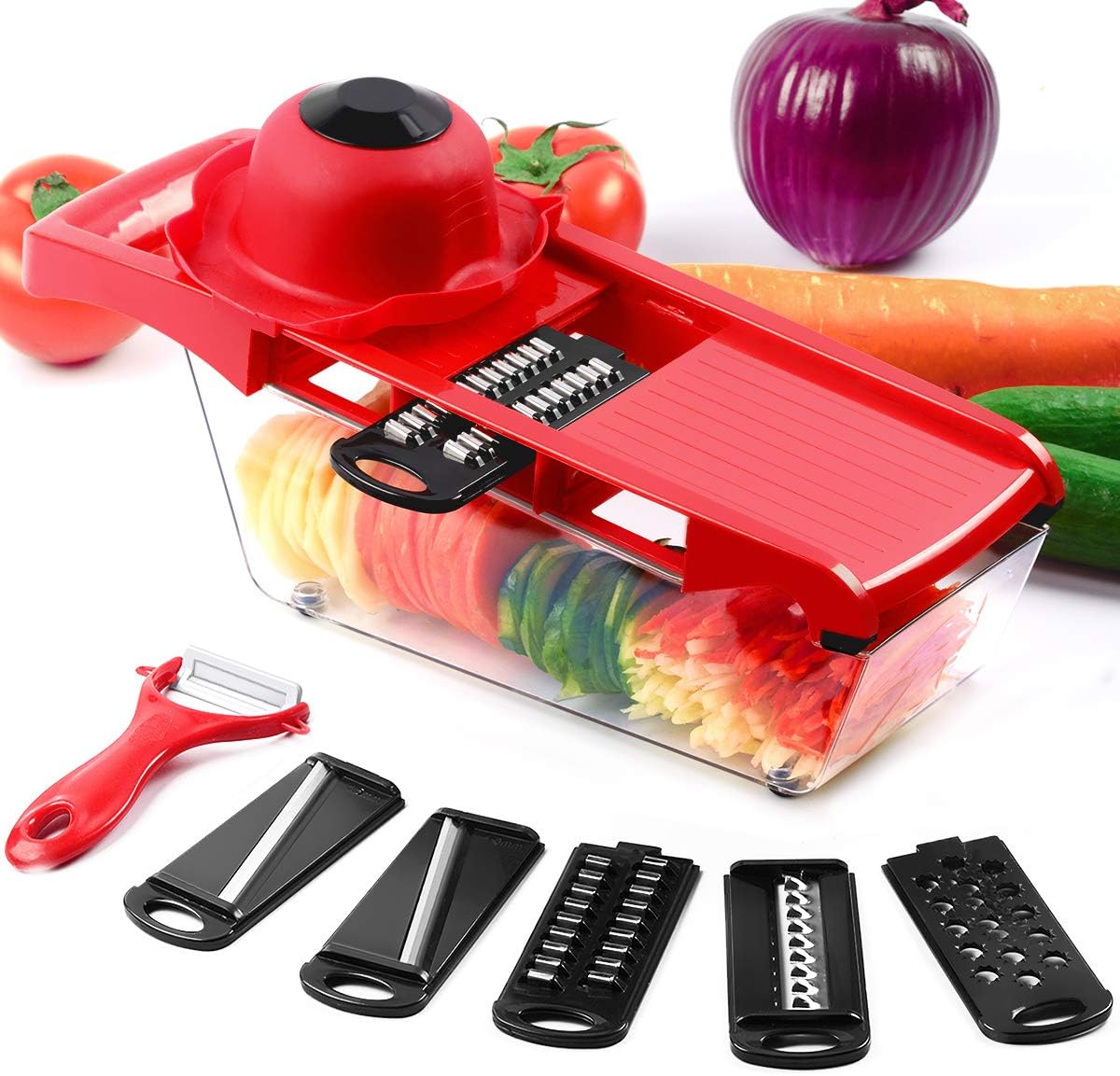 Amazon.com: Plaviya Vegetable Chopper Slicer, Multi-function slicer Vegetable Potato Slicer ...