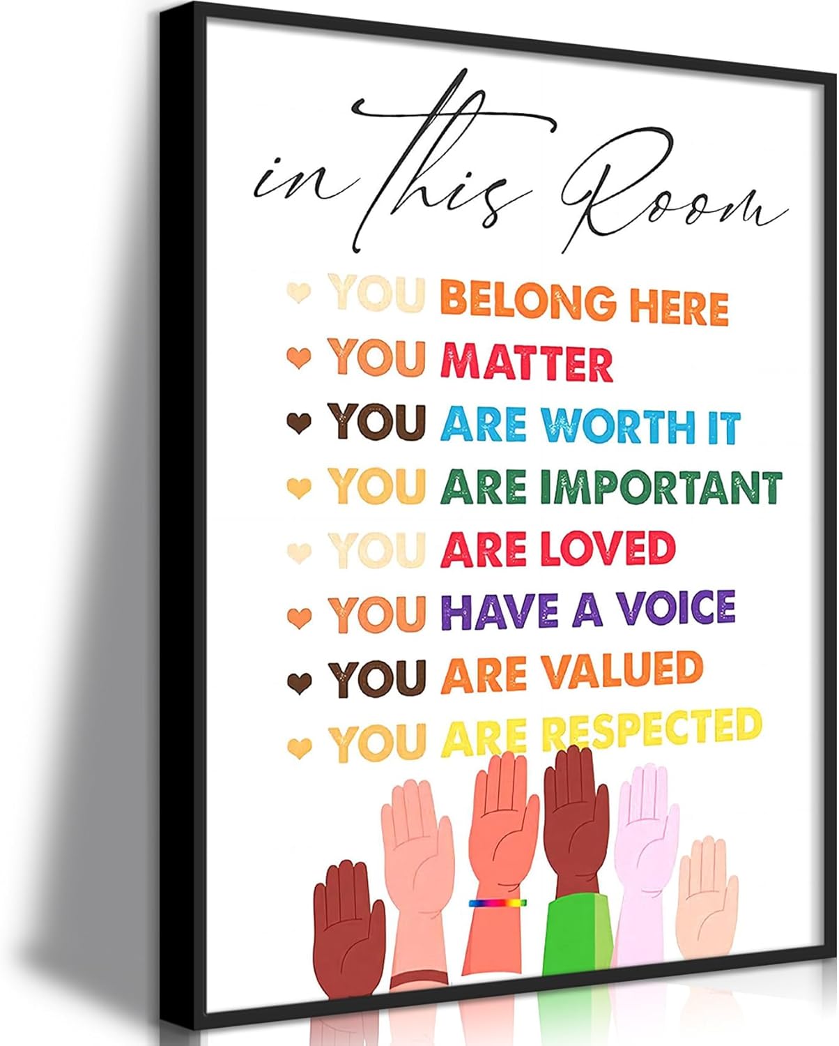 Amazon.com: Inspirational Diversity Wall Art in This Room Canvas ...
