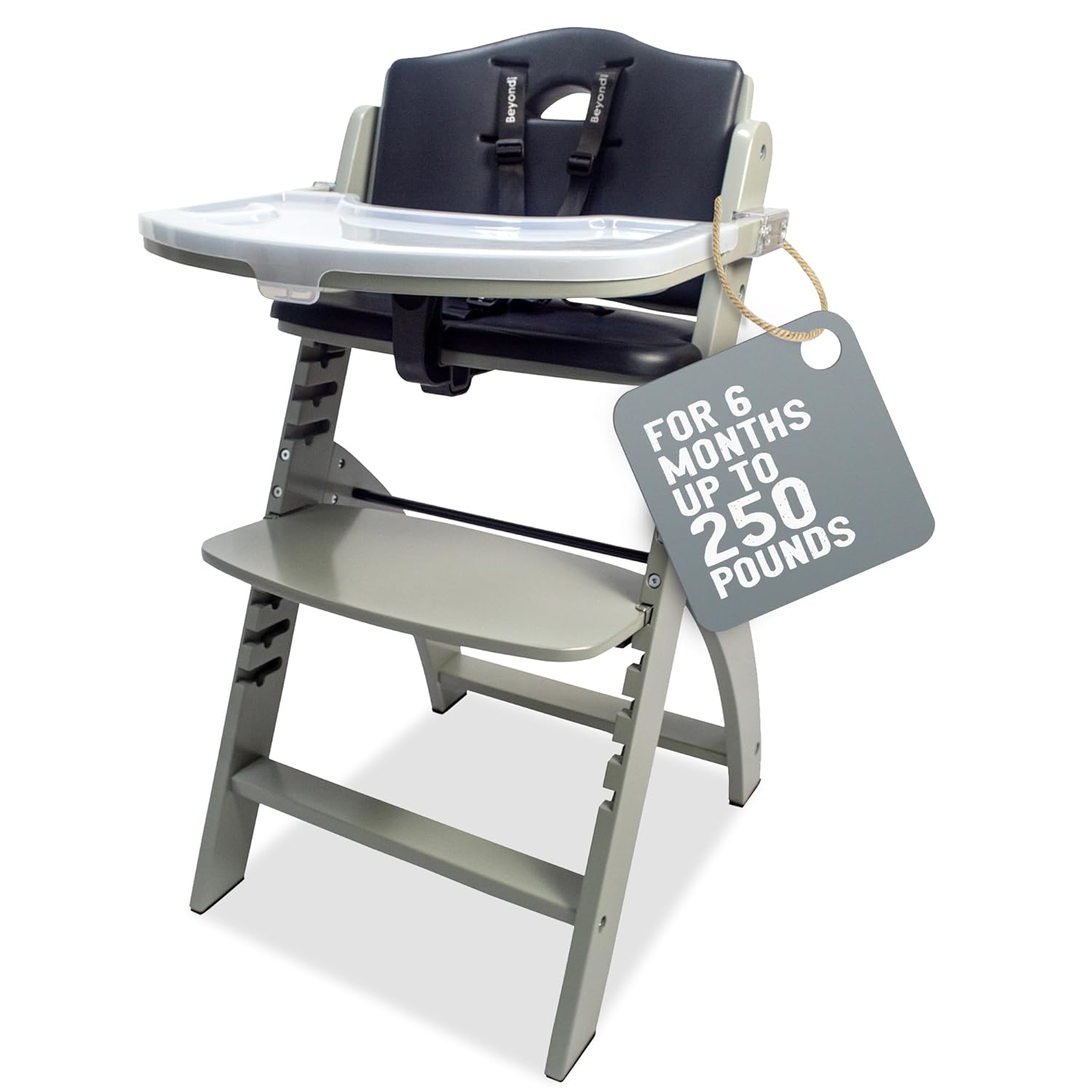 Amazon.com : Abiie Beyond Junior Wooden High Chair with Tray ...