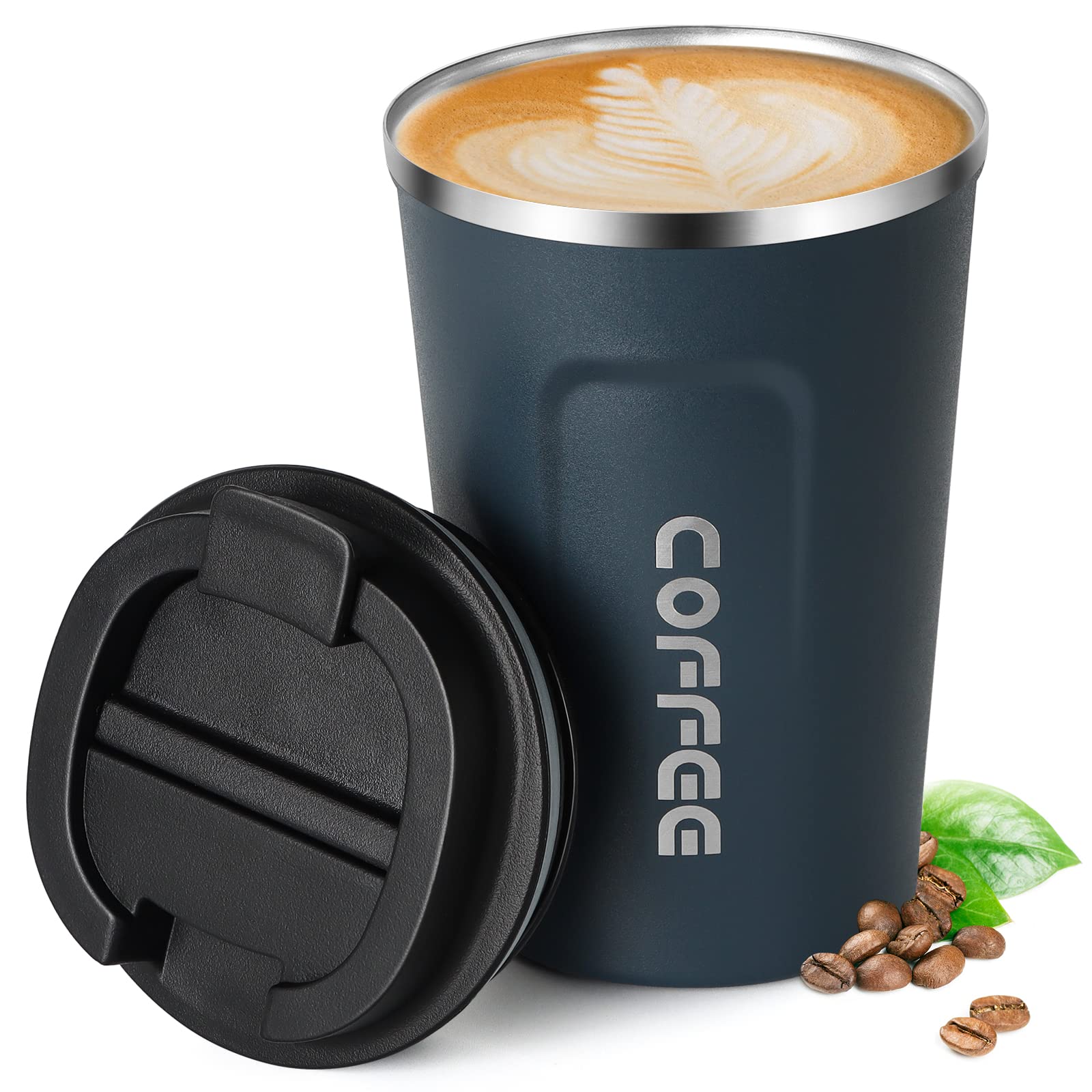 12oz (380ml) Vacuum Insulated Travel Mug, Smilatte Leakproof Double ...