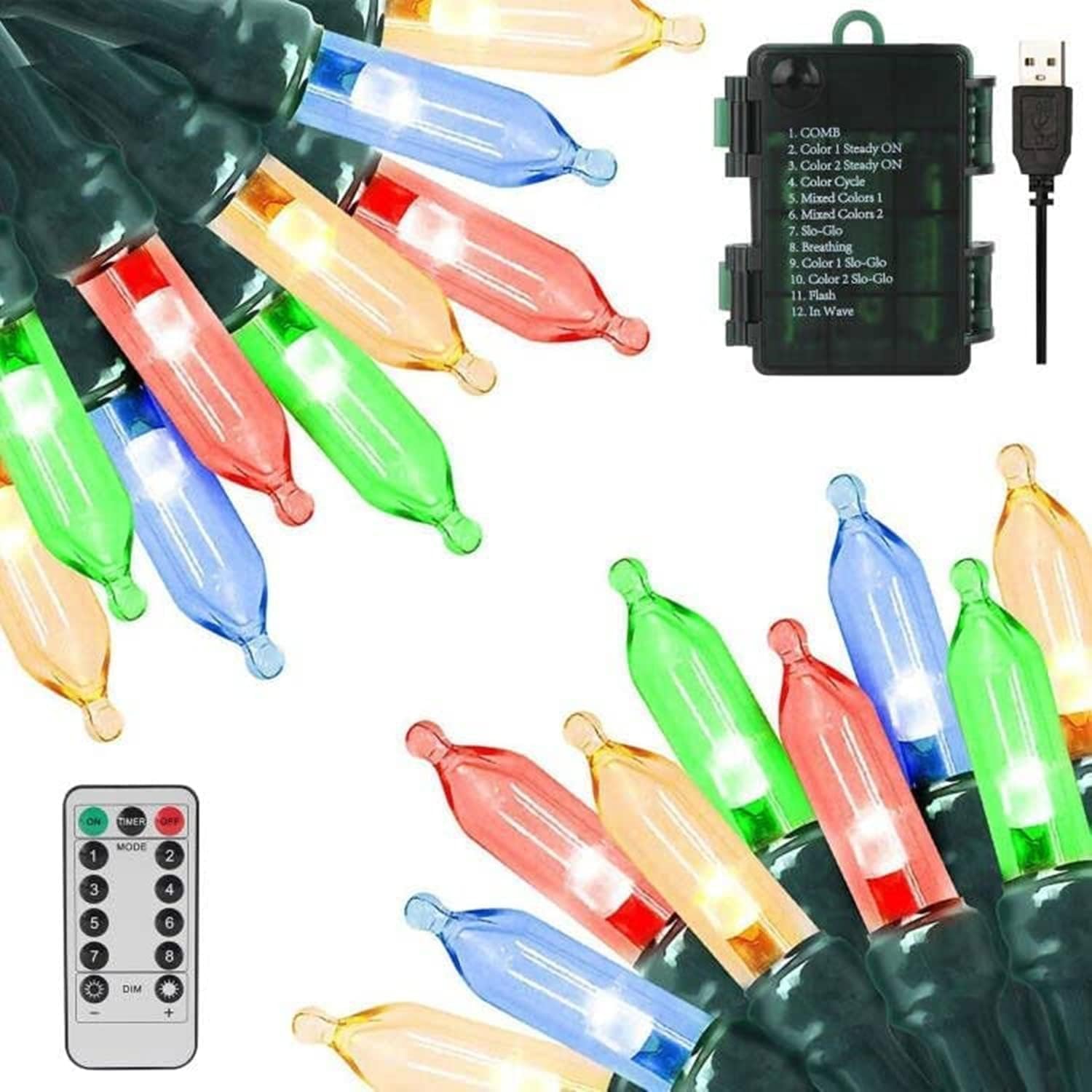 Snapklik.com : MZD8391 78ft 240 LED Christmas Lights Battery String ...