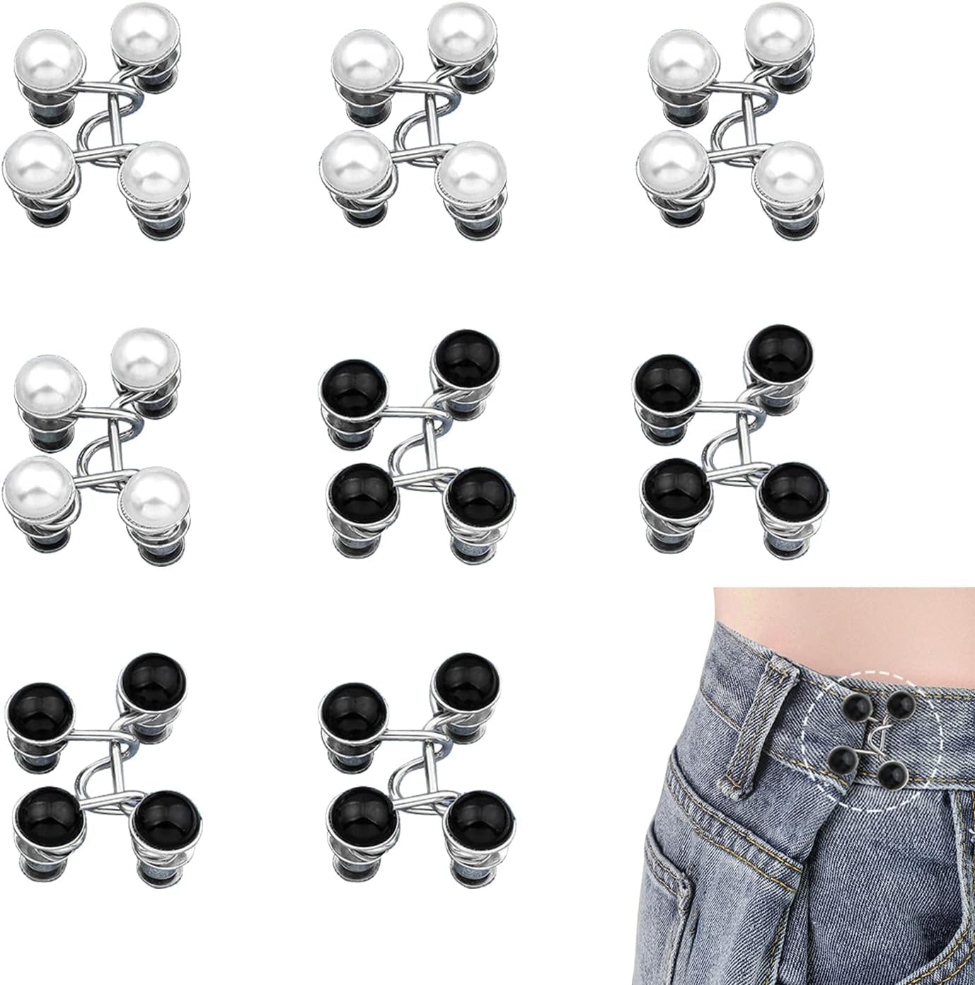 RUHIRA Jean Buttons Pins, Pant Waist Tightener, Adjustable Jean Button ...