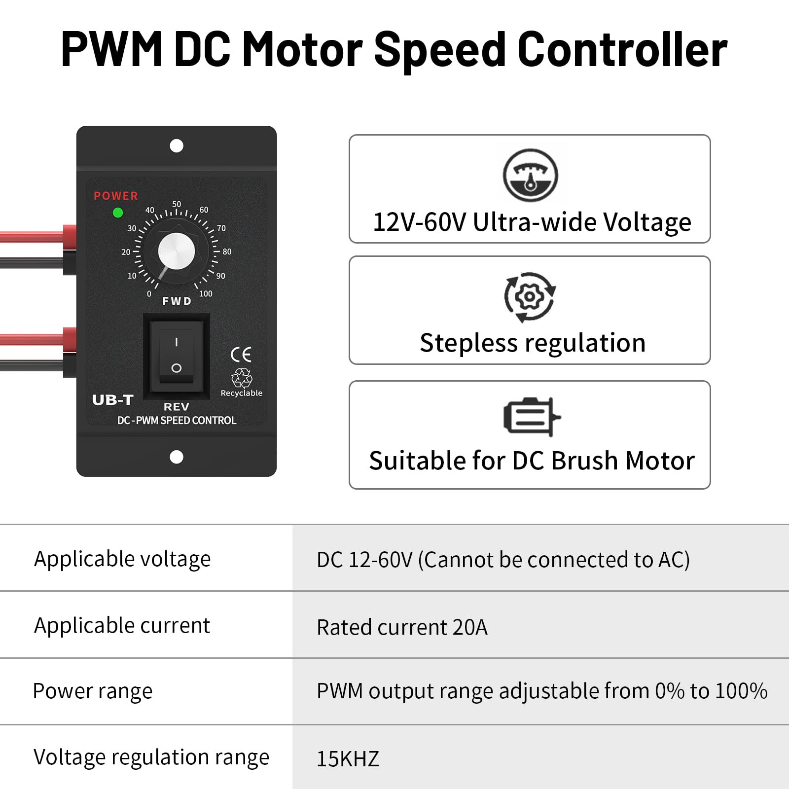 Power Wheels Battery Adapter with DC 12-60V Motor Speed Controller Kit ...