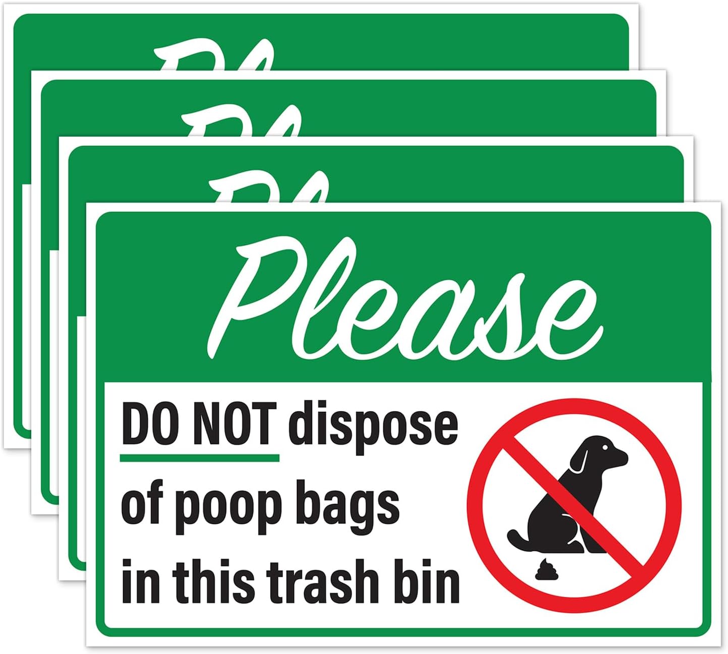 Amazon.com: Please Do Not Put Poop Bags in My Trash Bin Sticker Set of ...