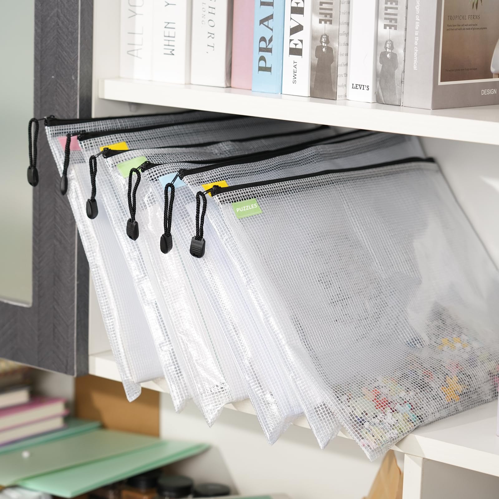 Snapklik.com : 24pcs B4 Mesh Zipper Pouch Bags, Black Zipper Bags For ...
