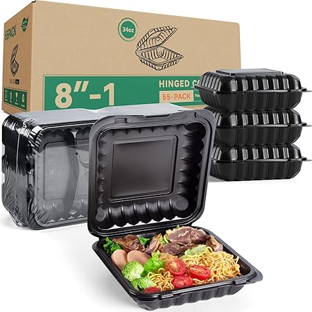 Amazon.com: LEOBOX To Go Containers, 45 Pack Meal Prep Containers 26 oz ...