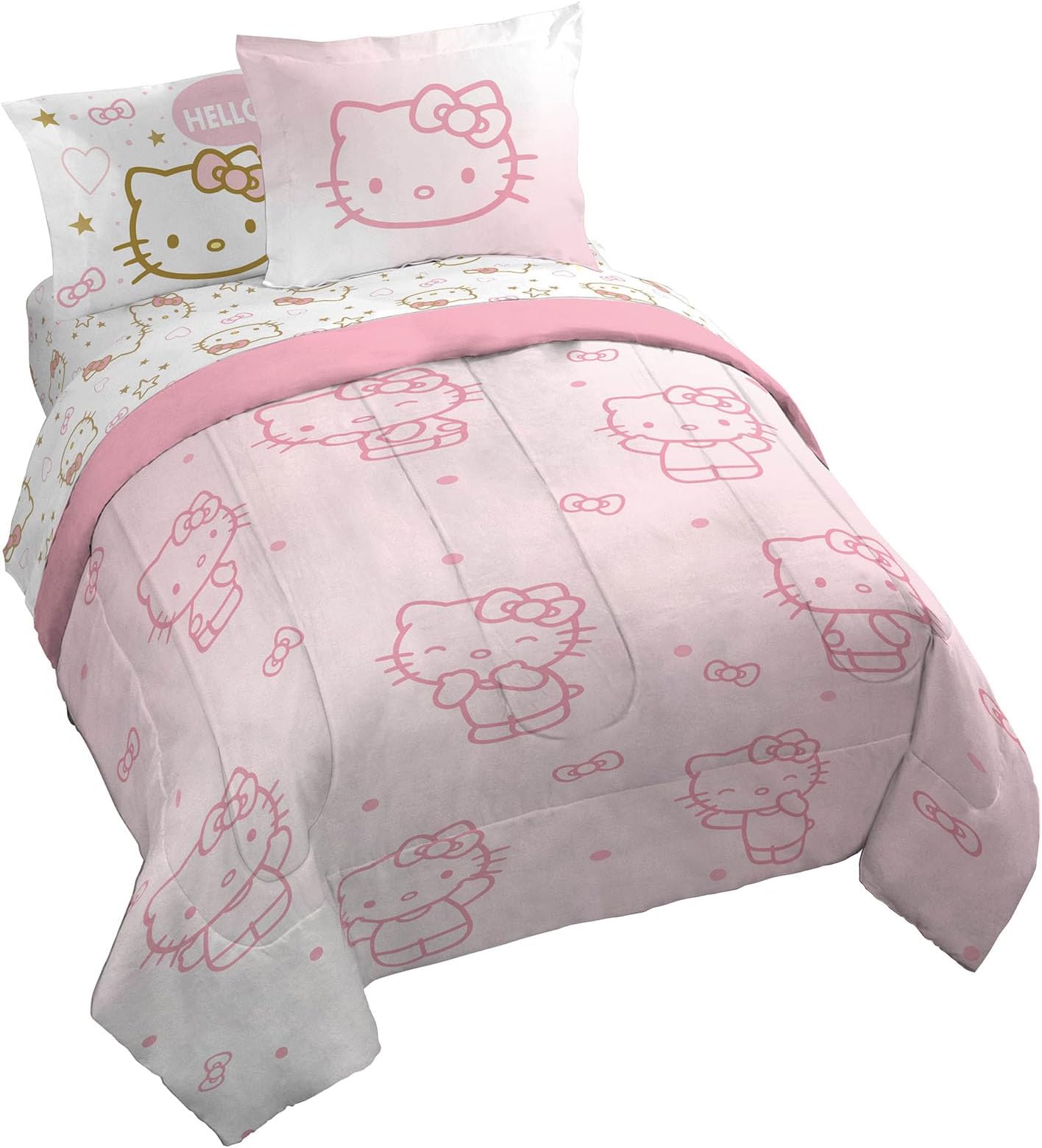 Amazon.com: Hobby Lobby Hello Kitty Queen Quilt Set, 100% Polyester ...